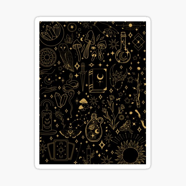 "Witchy Pattern" Sticker for Sale by daybae-designs | Redbubble