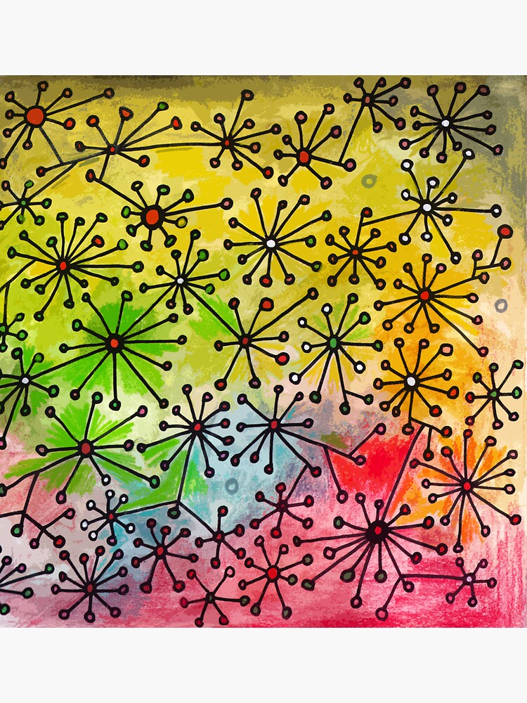 "Colorful Abstracted Queen Anne's Lace" Sticker for Sale by Twinreflex ...