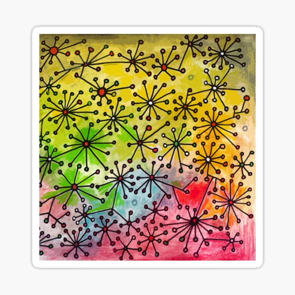 "Colorful Abstracted Queen Anne's Lace" Sticker for Sale by Twinreflex ...