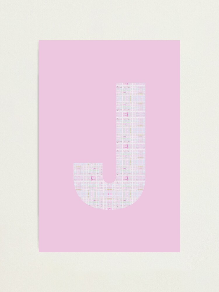 "Pink letter J with beautiful stripes of pastel colors like green and ...