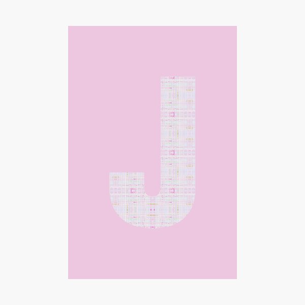 "Pink letter J with beautiful stripes of pastel colors like green and ...