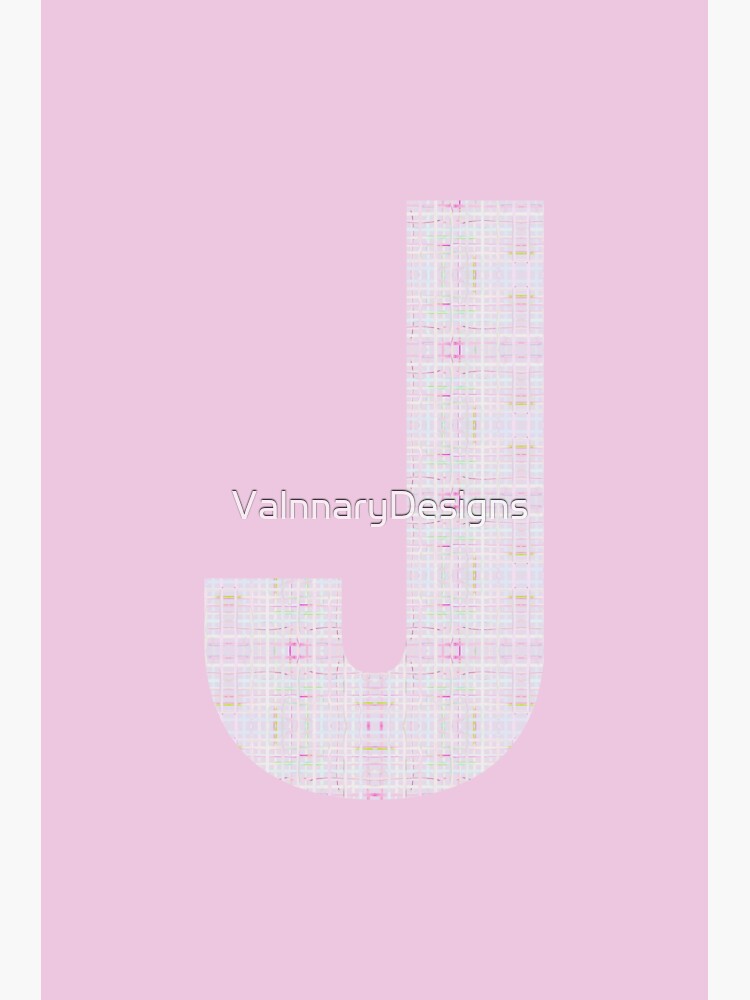 "Pink letter J with beautiful stripes of pastel colors like green and ...