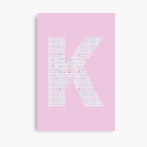 "Pink letter K with beautiful stripes of pastel colors like green and ...