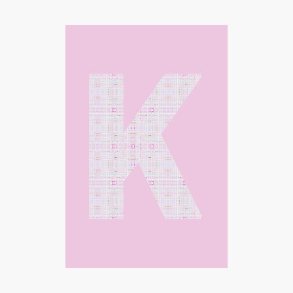 "Pink letter K with beautiful stripes of pastel colors like green and ...