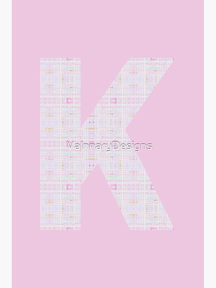 "Pink letter K with beautiful stripes of pastel colors like green and ...