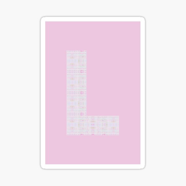 Pegatina «Copia de la letra L rosa con hermosas rayas de colores pastel ...
