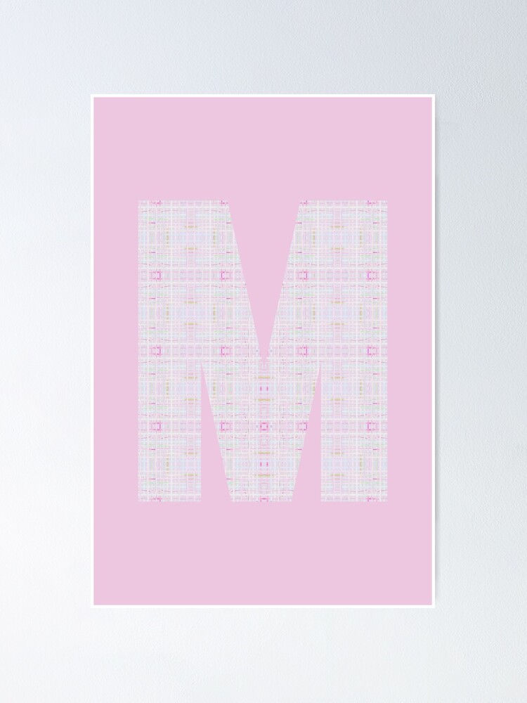 "Pink letter M with beautiful stripes of pastel colors like green and ...