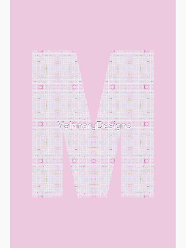 "Pink letter M with beautiful stripes of pastel colors like green and ...