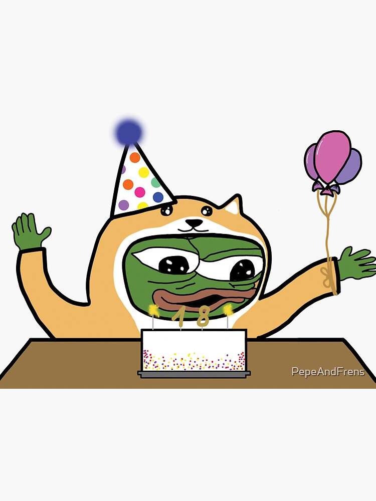 "Birthday Pepe the frog helper Apu in costume" Sticker for Sale by ...