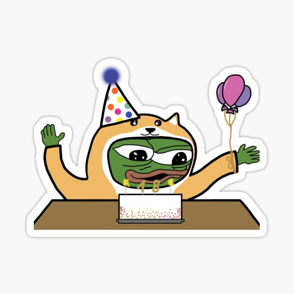 "Birthday Pepe the frog helper Apu in costume" Sticker for Sale by ...