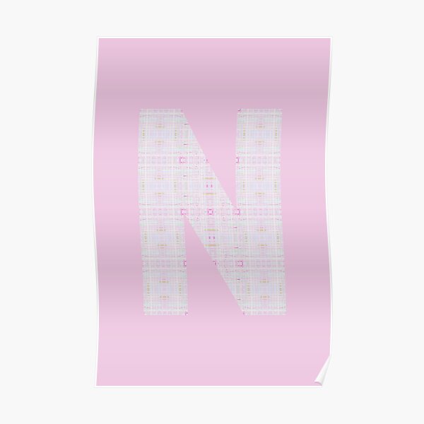 "Pink letter N with beautiful stripes of pastel colors like green and ...