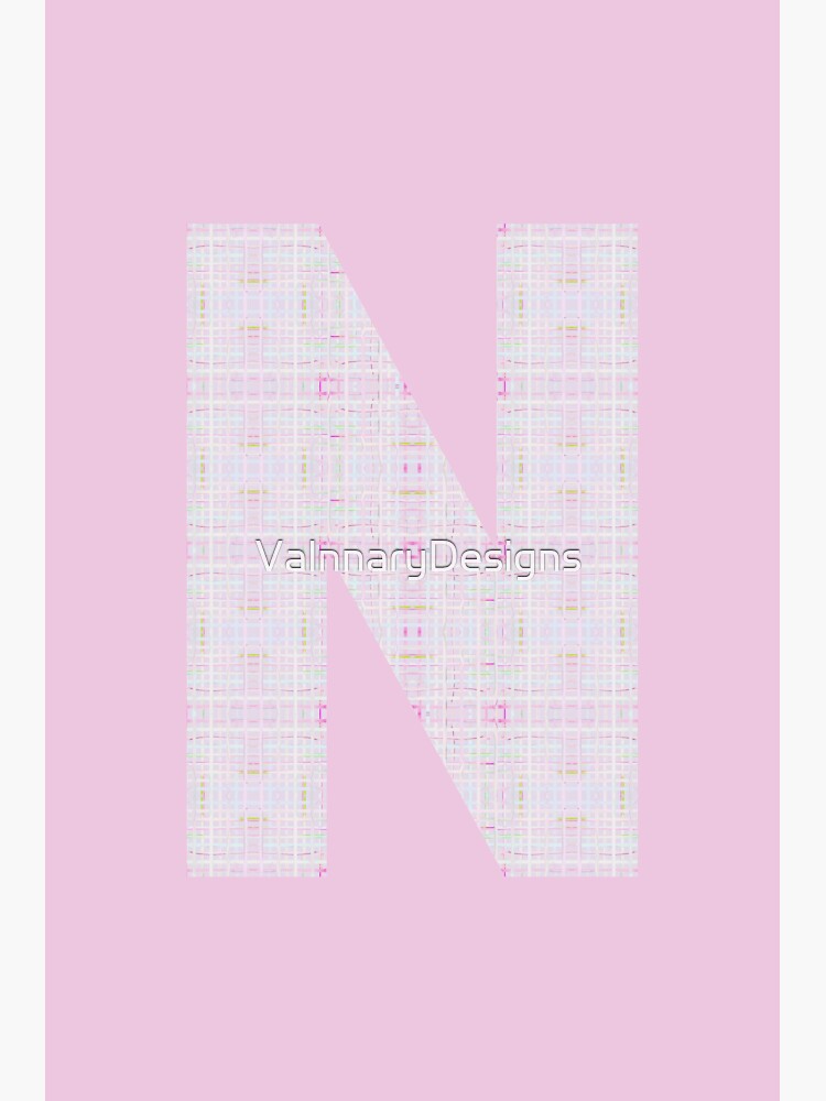 "Pink letter N with beautiful stripes of pastel colors like green and ...