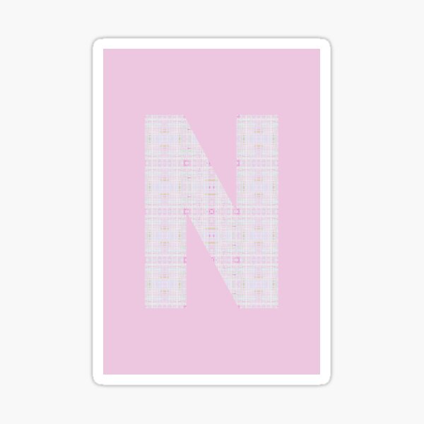 "Pink letter N with beautiful stripes of pastel colors like green and ...