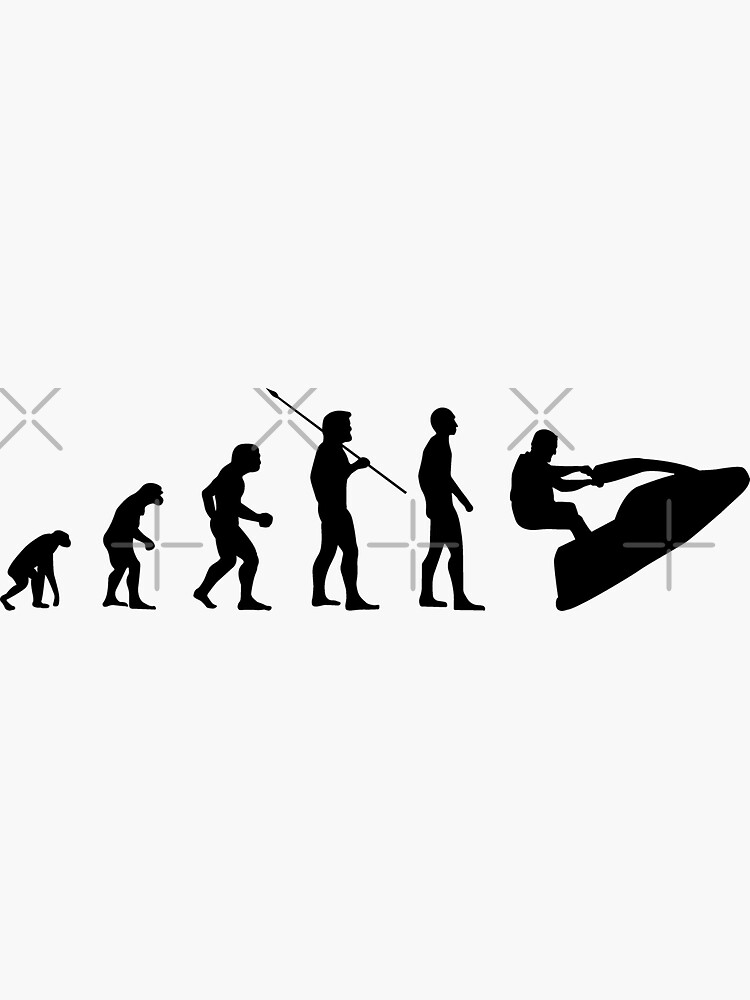 "Funny Evolution of Man Watercraft Pwc Shape Bv" Sticker for Sale by ...