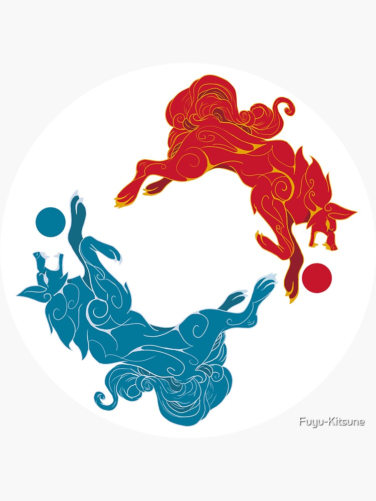 "Twin Wolves" Sticker for Sale by Fuyu-Kitsune | Redbubble