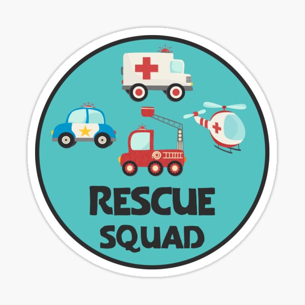 "Rescue Vehicles First Responders" Sticker for Sale by SamAnnDesigns ...