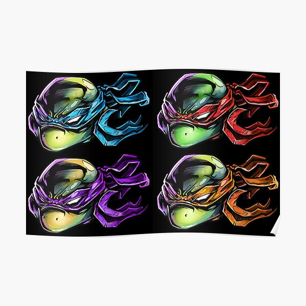 "TMNT Faces - Teenage Mutant Ninja Turtles" Poster for Sale by Animics ...