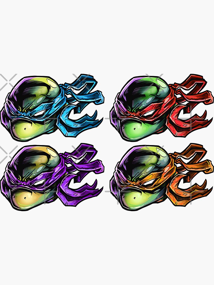 "TMNT Faces - Teenage Mutant Ninja Turtles" Sticker for Sale by Animics ...