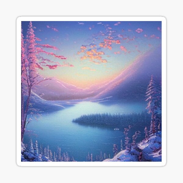 "Ethereal Landscape Winter 50 " Sticker for Sale by OneiroArt | Redbubble