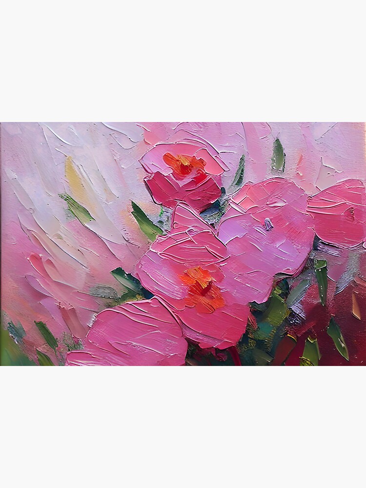 "Original Pink Flower Art, Vintage Art" Sticker for Sale by ...