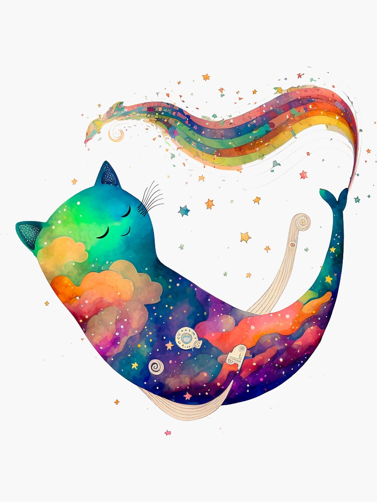"Whale Cat" Sticker for Sale by Whalecat-studio | Redbubble