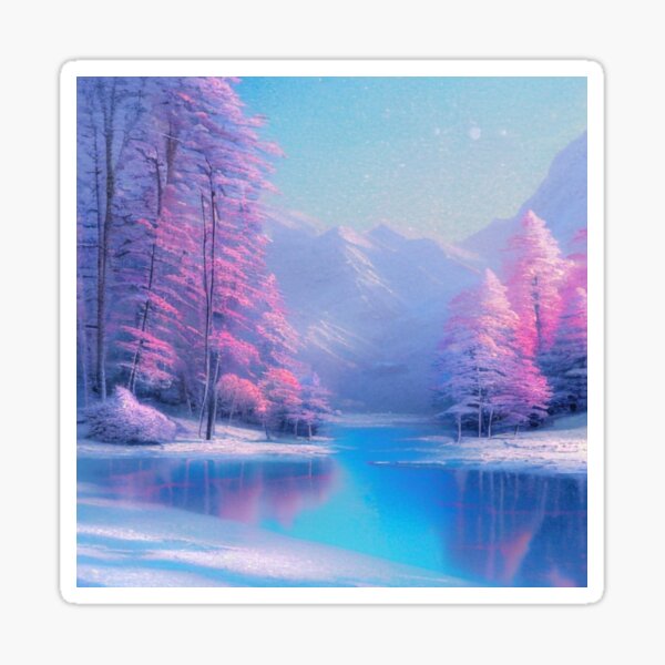 "Ethereal Landscape Winter 45" Sticker for Sale by OneiroArt | Redbubble