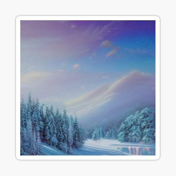 "Ethereal Landscape Winter 41 " Sticker for Sale by OneiroArt | Redbubble