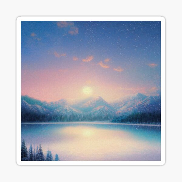 "Ethereal Landscape Winter 40 " Sticker for Sale by OneiroArt | Redbubble