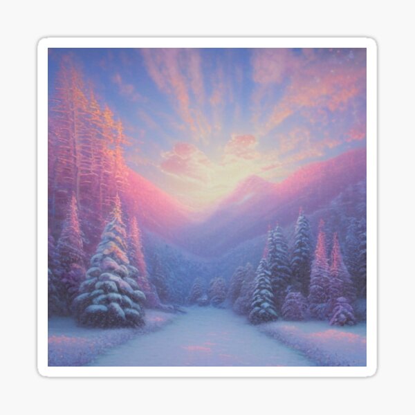 "Ethereal Landscape Winter 32 " Sticker for Sale by OneiroArt | Redbubble