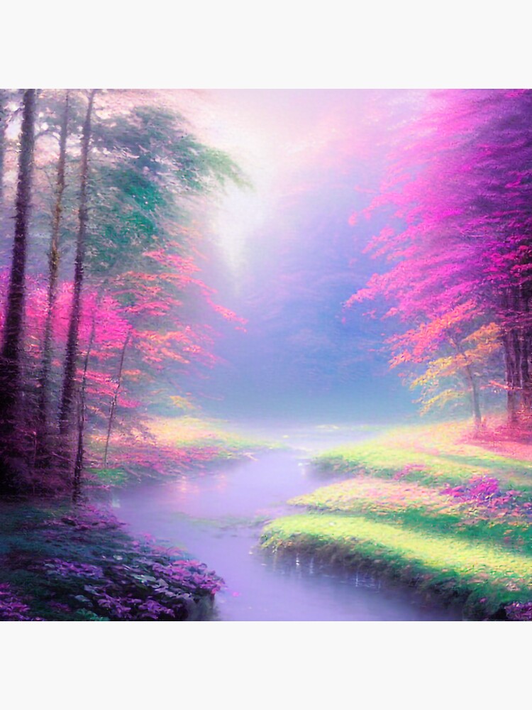 "Ethereal Landscape Creek 22 " Sticker for Sale by OneiroArt | Redbubble