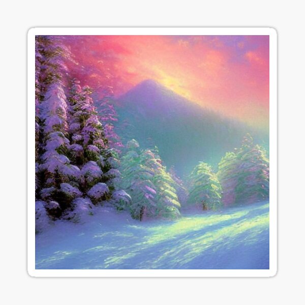 "Ethereal Landscape Winter 20 " Sticker for Sale by OneiroArt | Redbubble