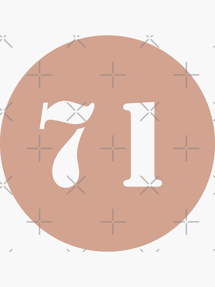 Pegatina «Número setenta y uno (71) en círculo rosa» de SimpleModernSVG ...