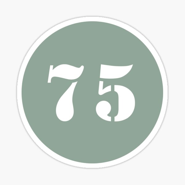 "Number Seventy Five (75) in Green Circle" Sticker for Sale by ...