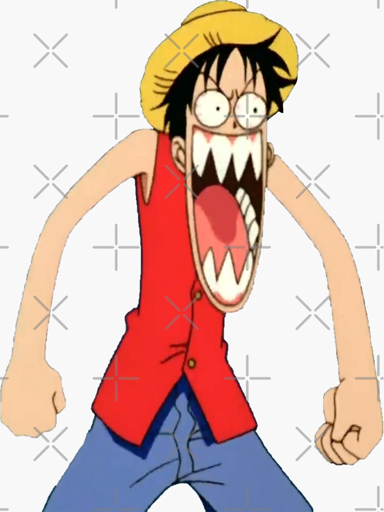 Luffy Funny Face One Piece Sticker For Sale By Anim Mangalovrs Redbubble