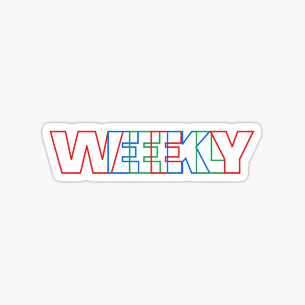 "Weeekly Colorful Mixed Typo" Sticker for Sale by AliffStudio | Redbubble