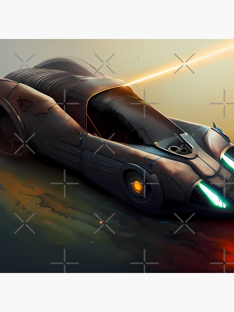 "Futuristic car" Sticker for Sale by BigBrainArtwork | Redbubble