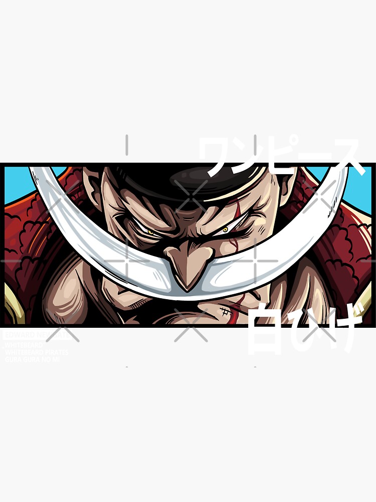 "Whitebeard - Typo" Sticker for Sale by Animics | Redbubble