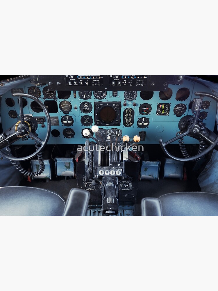 "Retro DC3 Airplane Cockpit" Poster for Sale by acutechicken | Redbubble