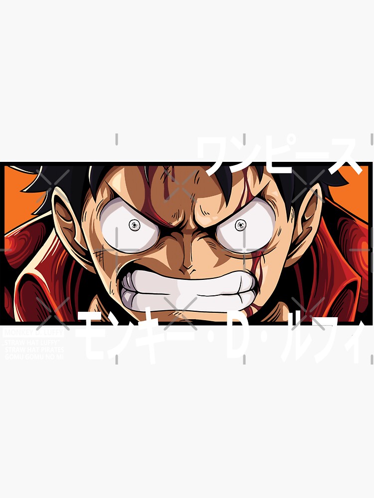 "Monkey D. Luffy - Eyes Typo" Sticker for Sale by Animics | Redbubble