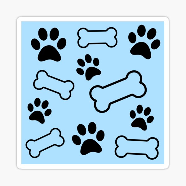 "Dog Prints and Bone" Sticker for Sale by bmiller64 | Redbubble