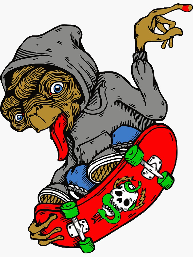 "Alien Boy Aesthetic Skateboarding " Sticker for Sale by danisacookie ...