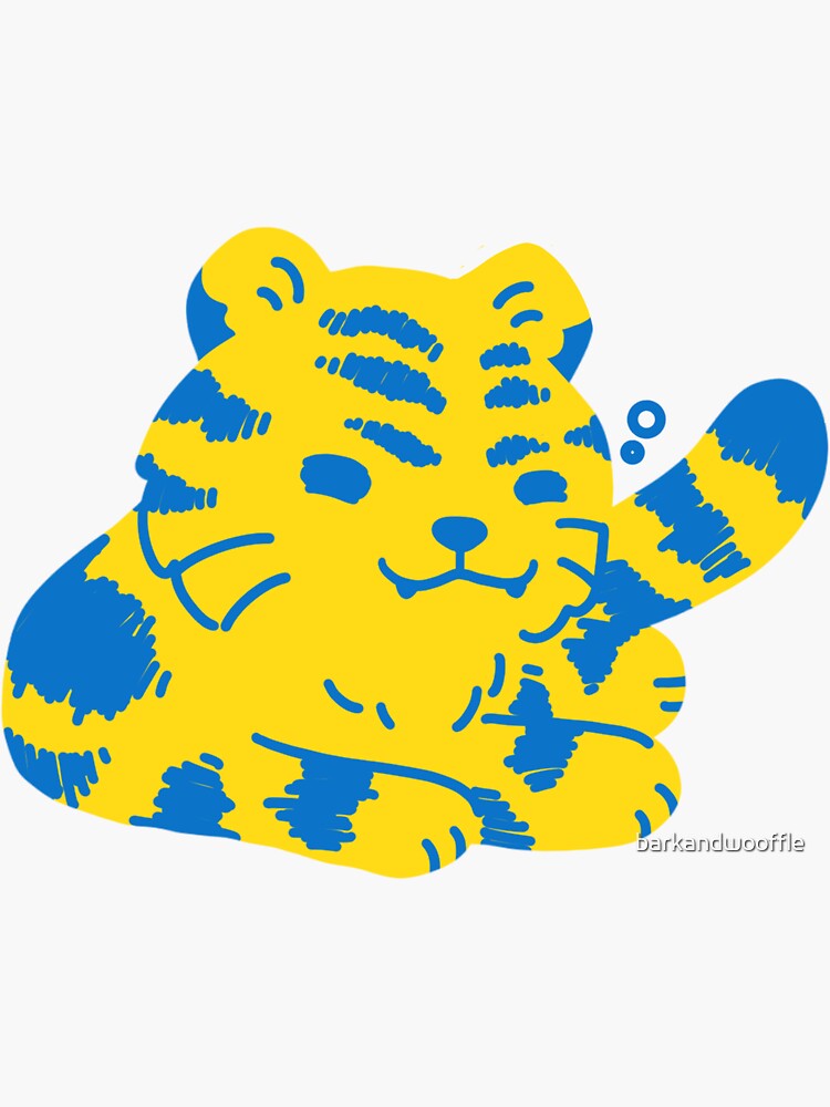 "Sleepy Chonky Tiger" Sticker for Sale by barkandwooffle | Redbubble