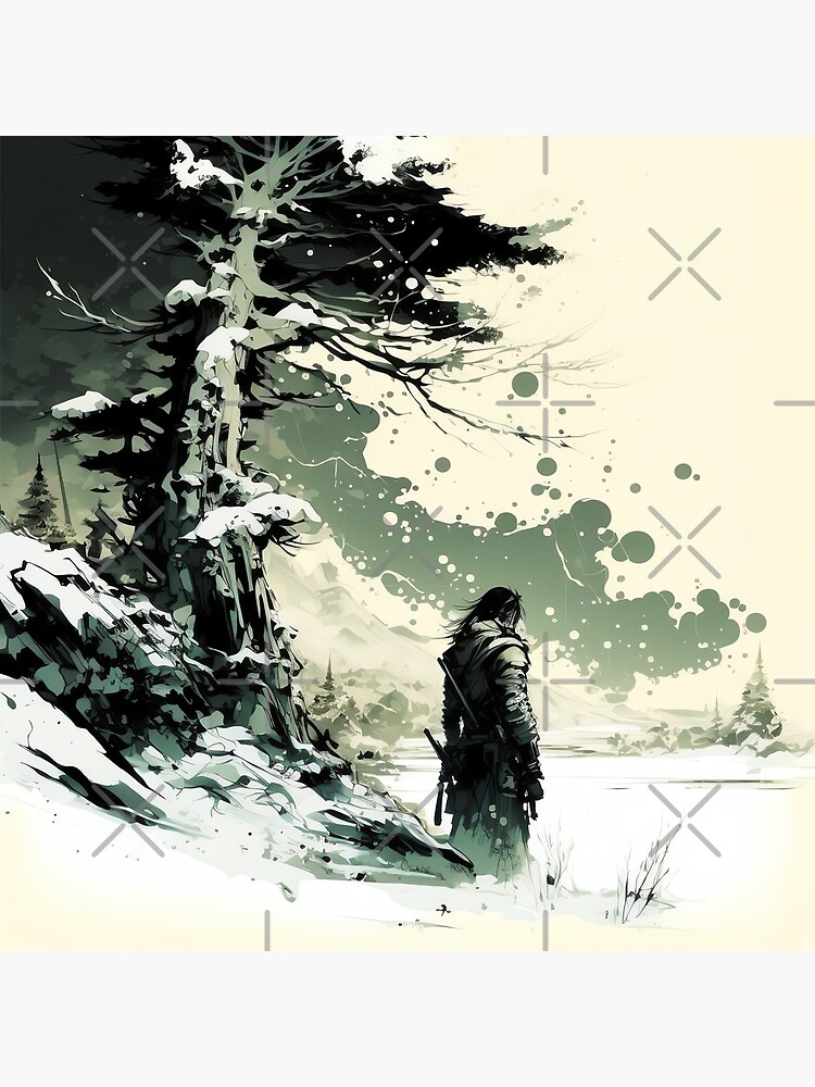"Frozen Honor, Samurai in Snow Under Tree" Poster for Sale by Electric ...