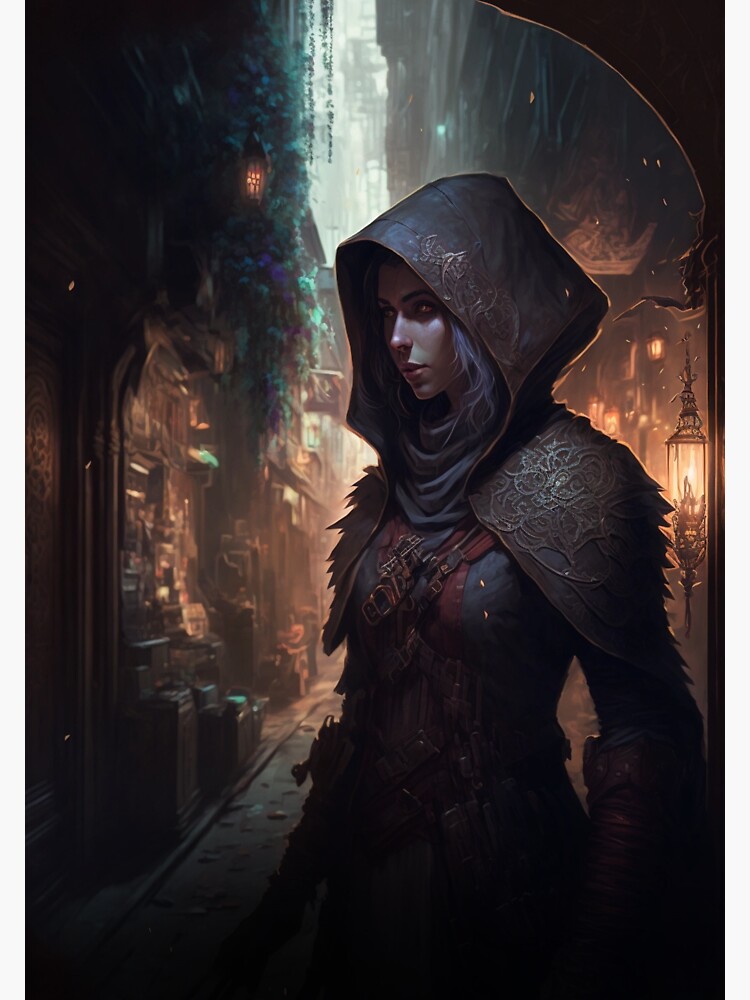 "Dungeons and Dragons Female Elf Assassin Character Art" Sticker for ...