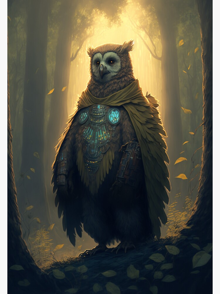 "Dungeons and Dragons Owlbear in a Forest Character" Sticker for Sale ...