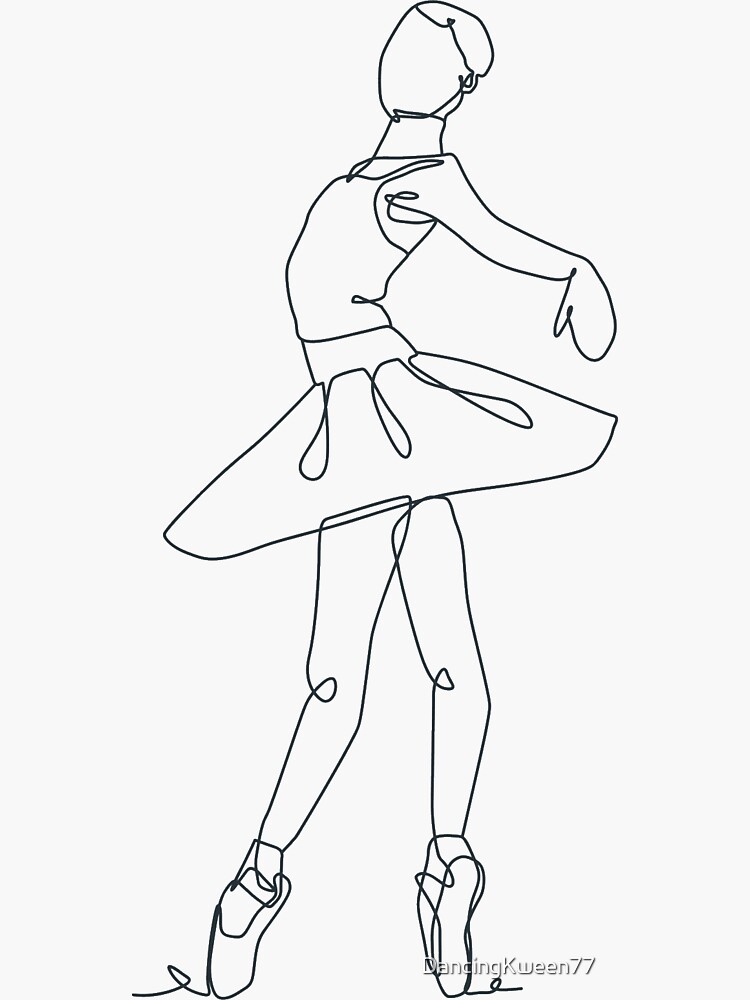 "Ballet dancer on pointe (black outline)" Sticker for Sale by ...