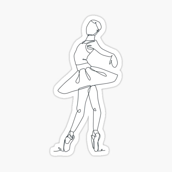 "Ballet dancer on pointe (black outline)" Sticker for Sale by ...
