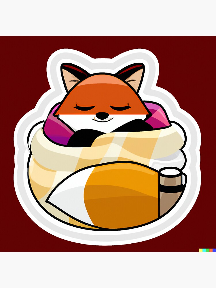 "CozyFox Sticker" Sticker for Sale by Sketchfest | Redbubble