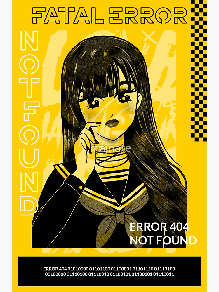 Pegatina «Un hermoso diseño de póster de anime "Error fatal" es una ...