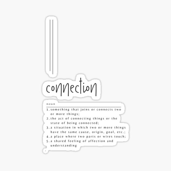 "Word of the Year: connection" Sticker for Sale by bernadetteq | Redbubble